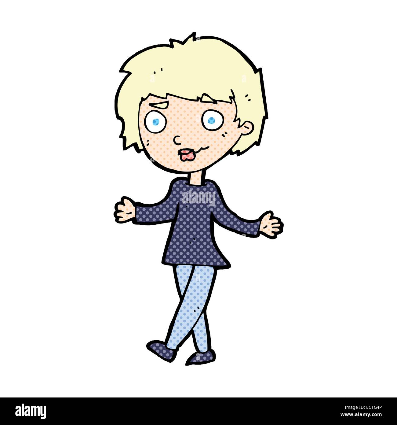 retro comic book style cartoon confused woman Stock Vector Image & Art ...