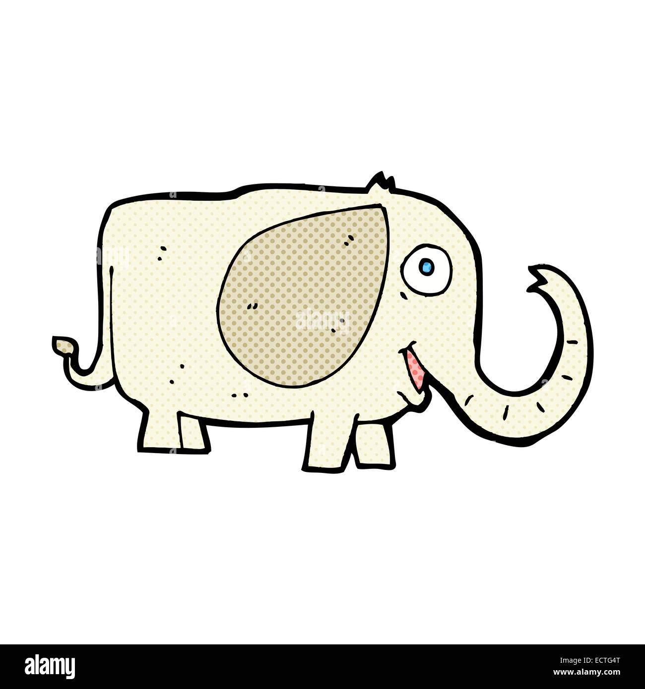 retro comic book style cartoon baby elephant Stock Vector Image & Art ...