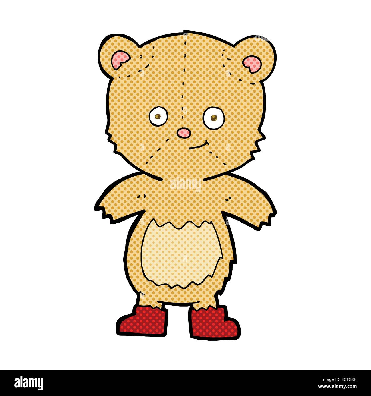 retro comic book style cartoon cute teddy bear Stock Vector Image & Art ...