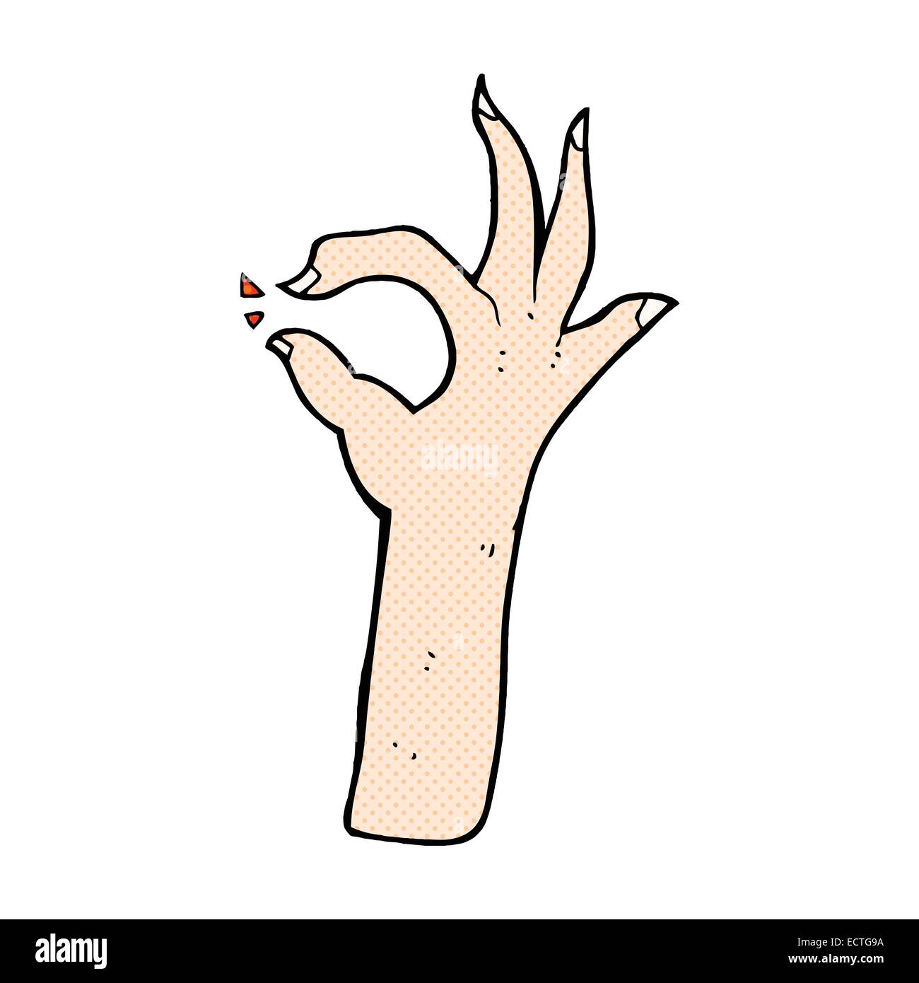 retro comic book style cartoon most excellent hand gesture Stock Vector ...