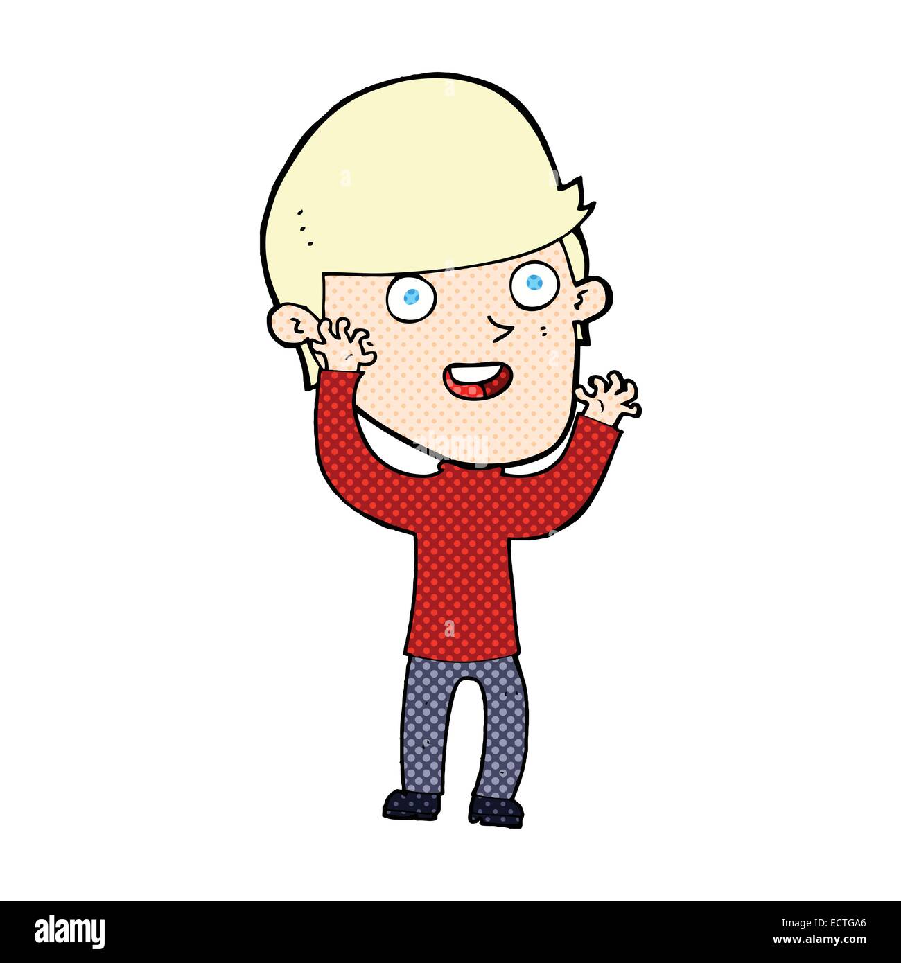 retro comic book style cartoon happy man Stock Vector Image & Art - Alamy