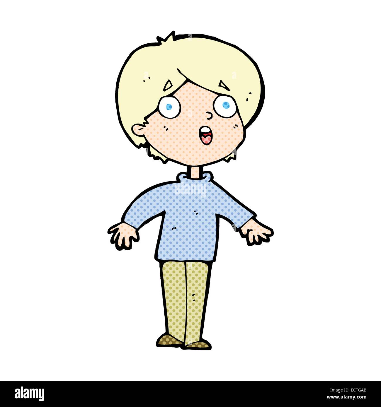 retro comic book style cartoon surprised man Stock Vector Image & Art ...