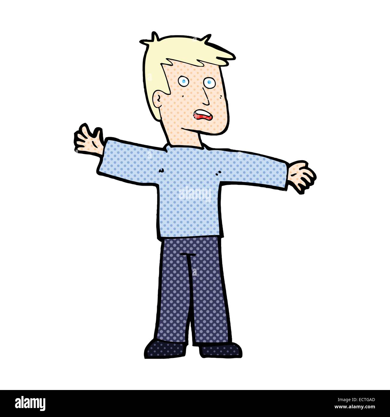 retro comic book style cartoon surprised man Stock Vector Image & Art ...