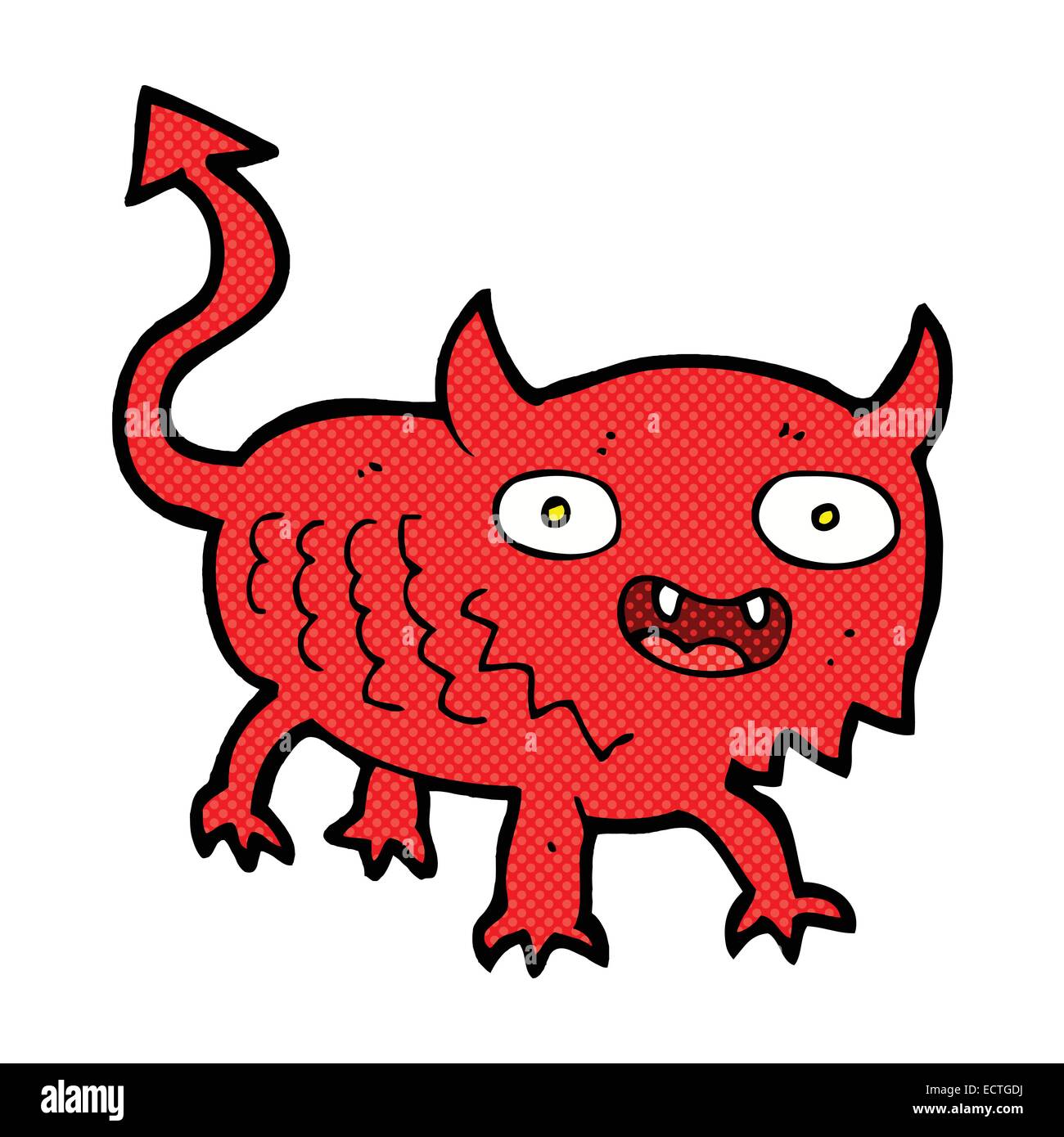 retro comic book style cartoon little demon Stock Vector Image & Art ...
