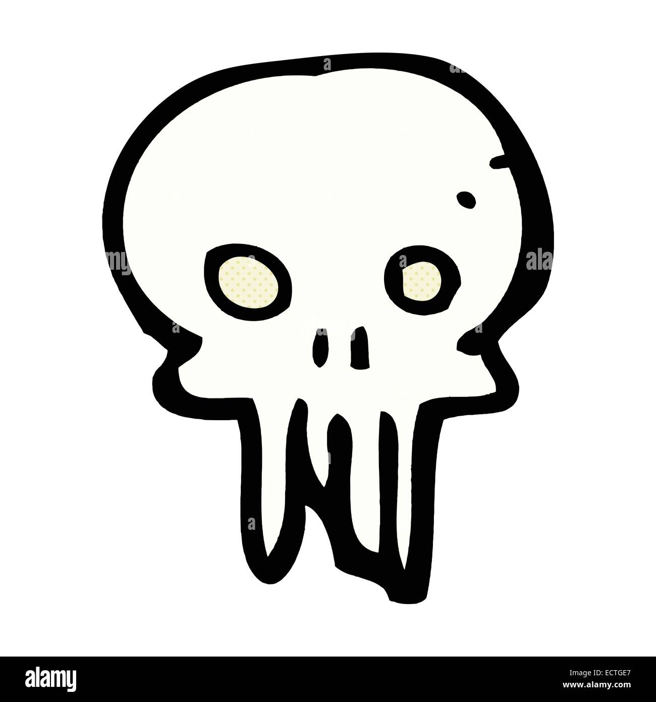 retro comic book style cartoon spooky skull symbol Stock Vector Image ...