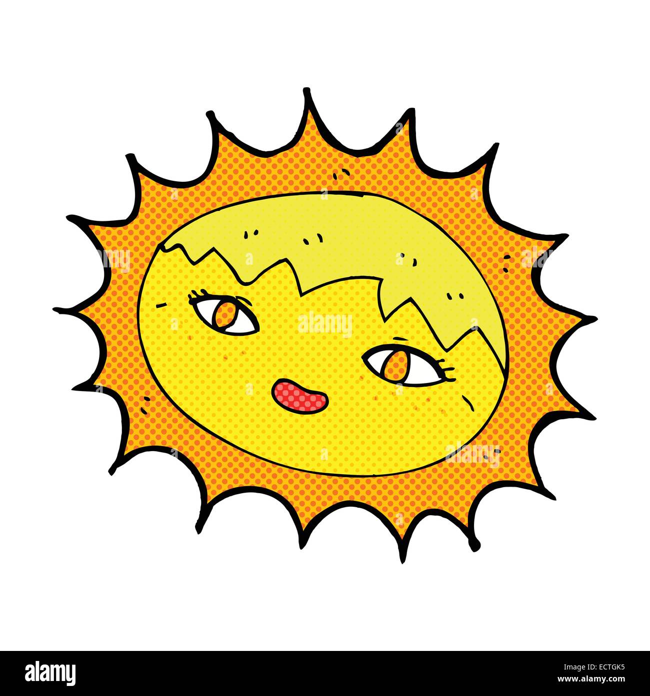 retro comic book style cartoon pretty sun Stock Vector Image & Art - Alamy