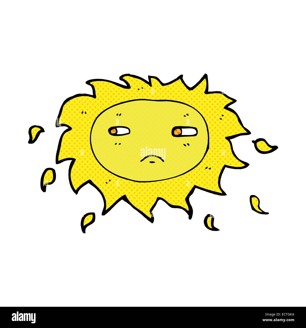 retro comic book style cartoon sad sun Stock Vector Image & Art - Alamy