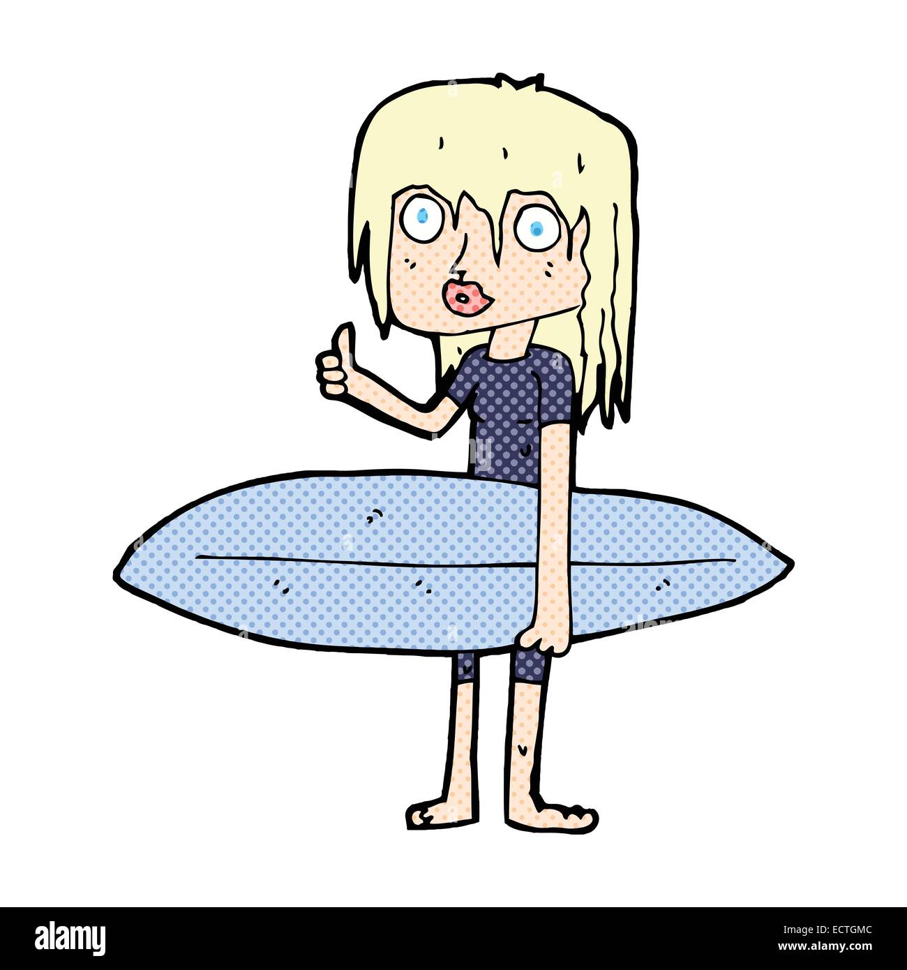 retro comic book style cartoon surfer girl Stock Vector Image & Art - Alamy