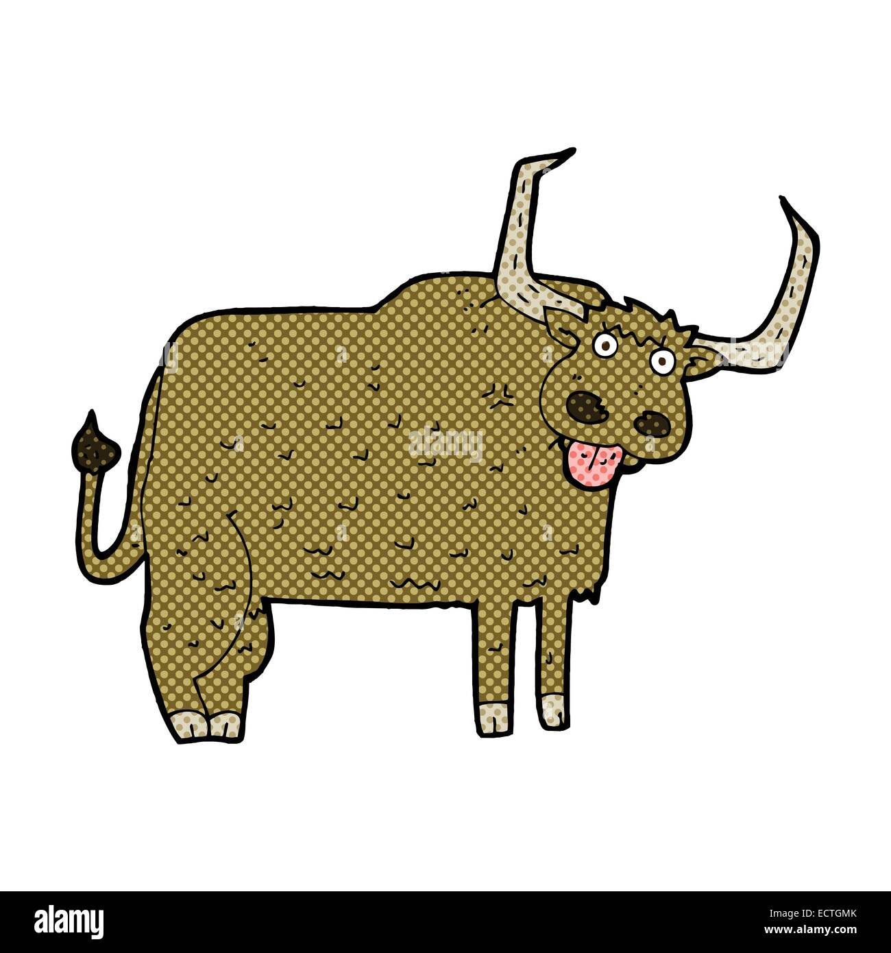 retro comic book style cartoon hairy cow Stock Vector Image & Art - Alamy
