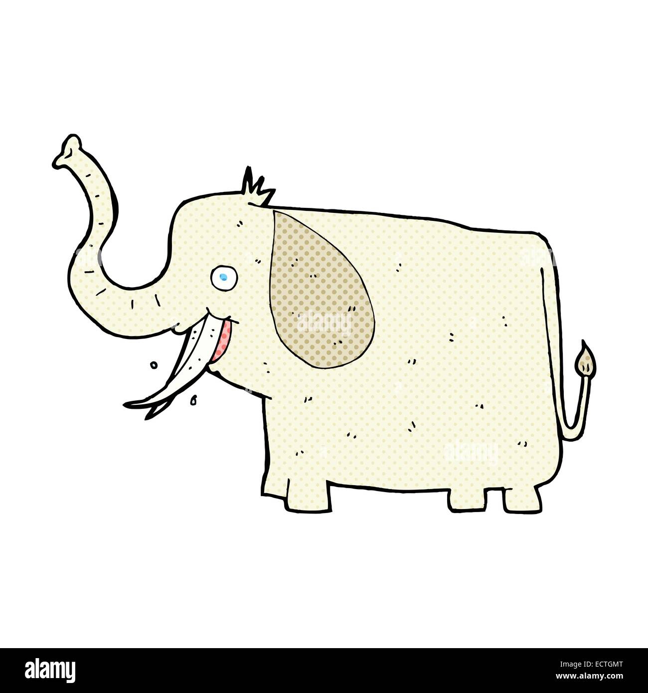 retro comic book style cartoon happy elephant Stock Vector Image & Art ...