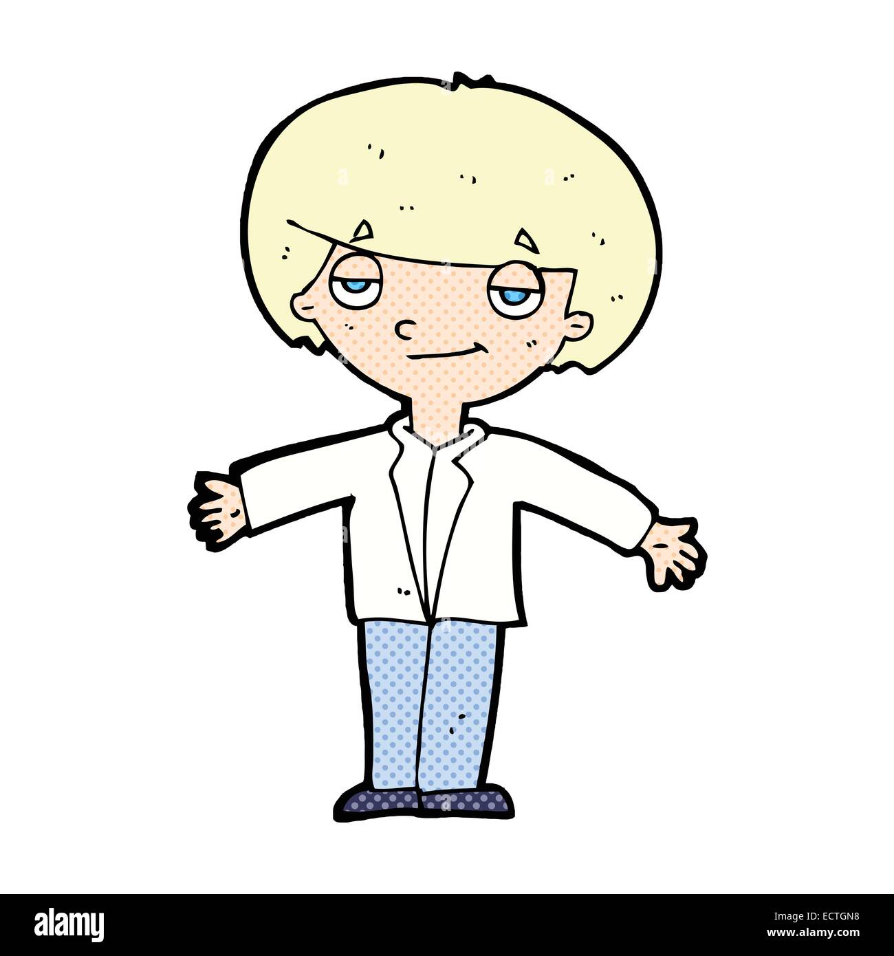 retro comic book style cartoon smug boy Stock Vector Image & Art - Alamy