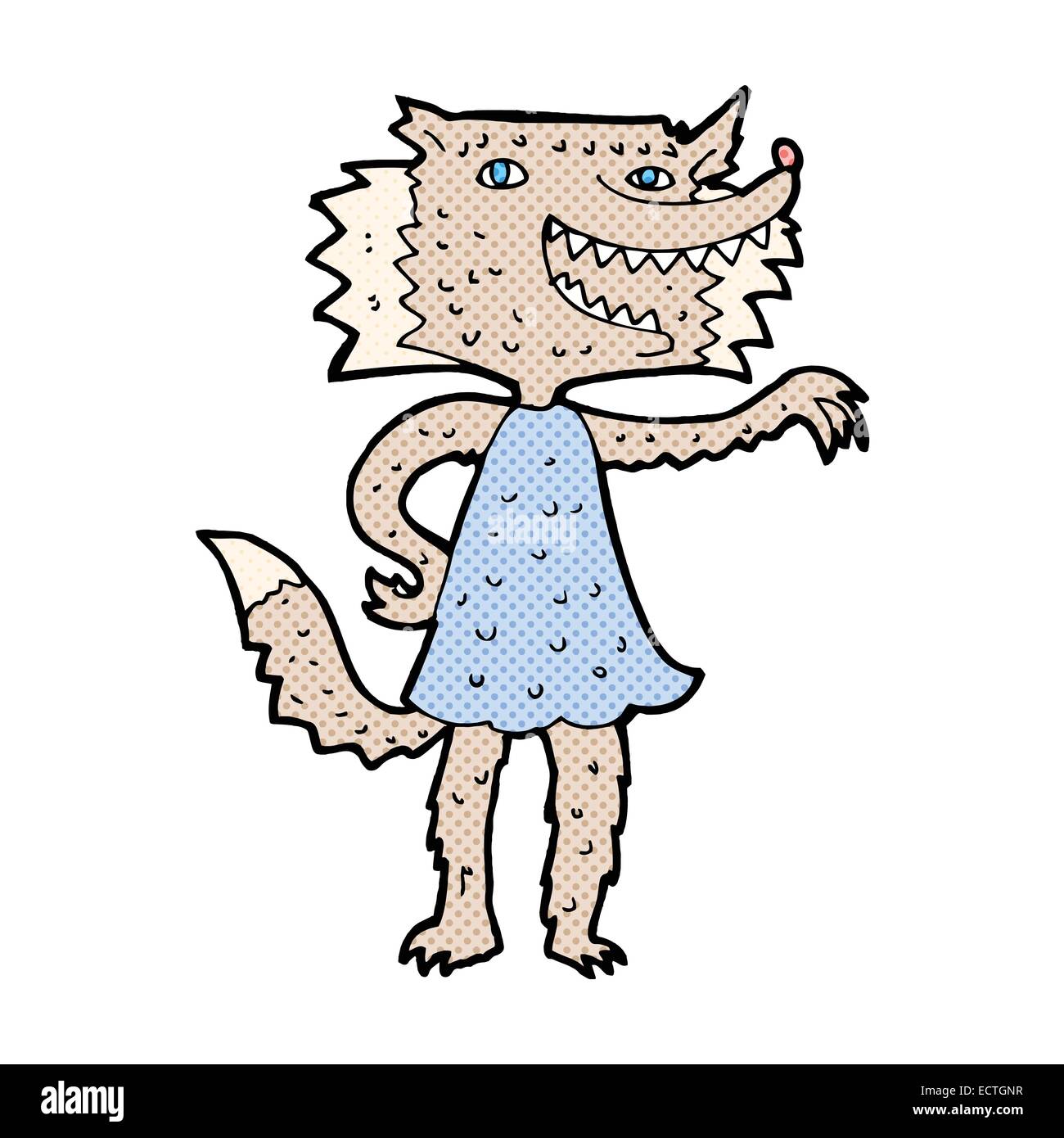 Retro Comic Book Style Cartoon Wolf Girl Stock Vector Image And Art Alamy