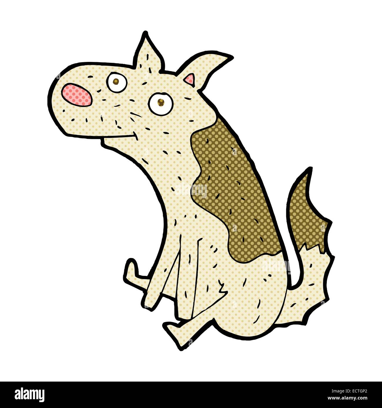 retro comic book style cartoon sitting dog Stock Vector Image & Art - Alamy