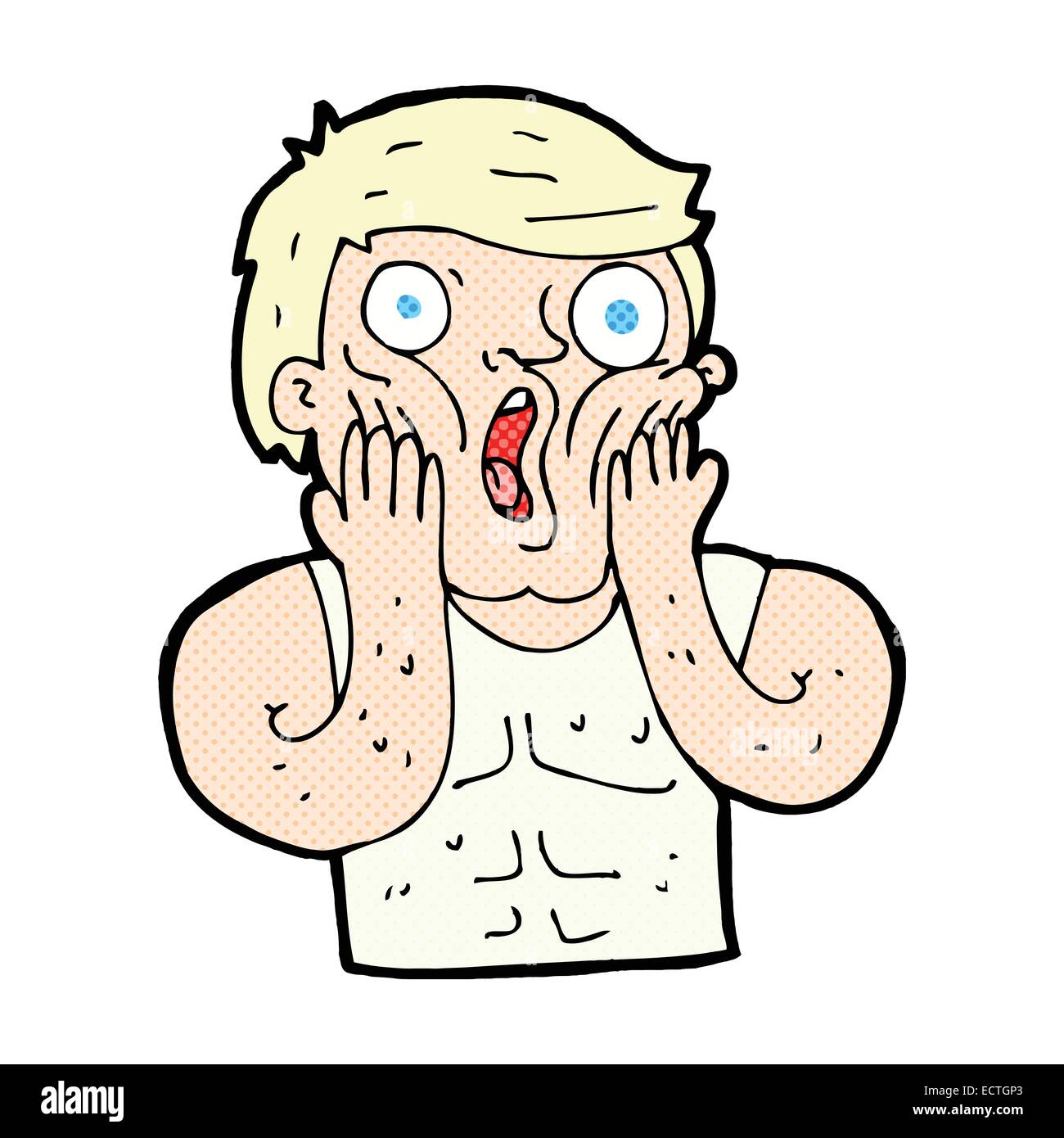 retro comic book style cartoon shocked gym man Stock Vector Image & Art ...