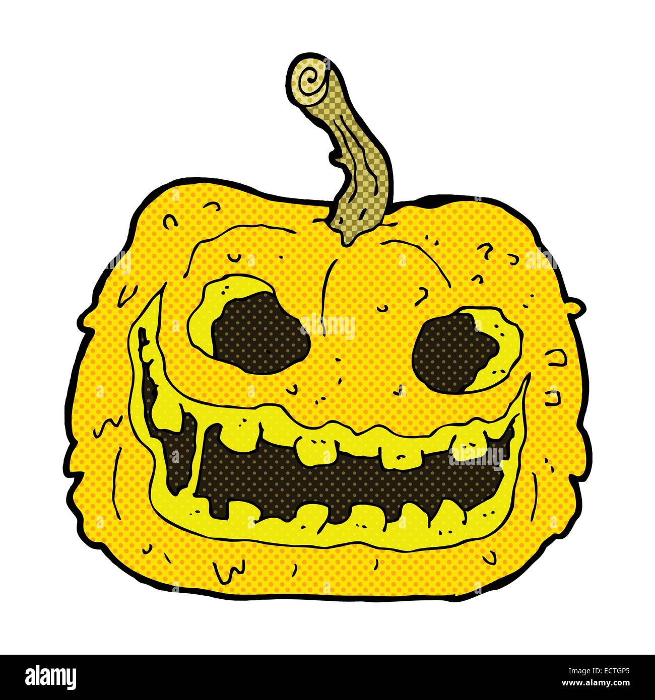 retro comic book style cartoon spooky pumpkin Stock Vector Image & Art ...