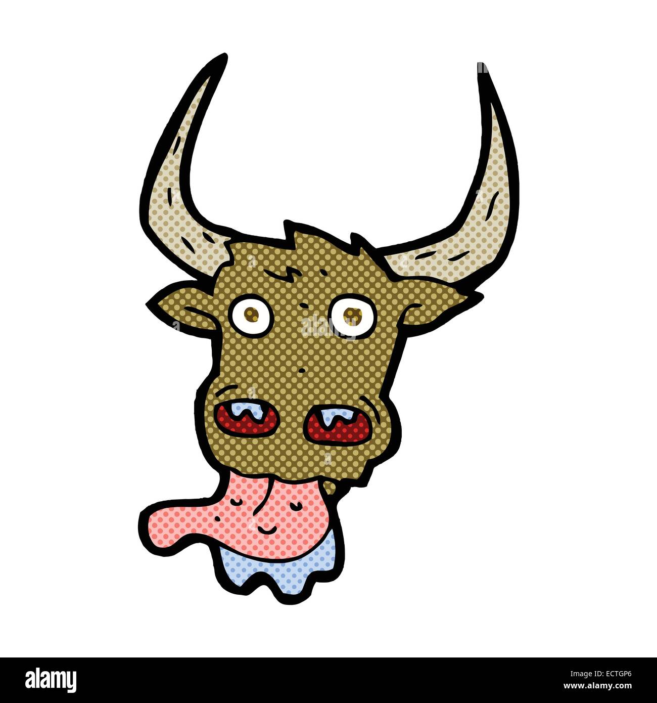 retro comic book style cartoon cow face Stock Vector Image & Art - Alamy