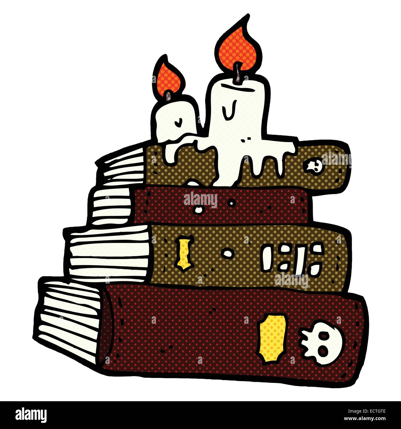 retro comic book style cartoon spooky old books Stock Vector Image ...