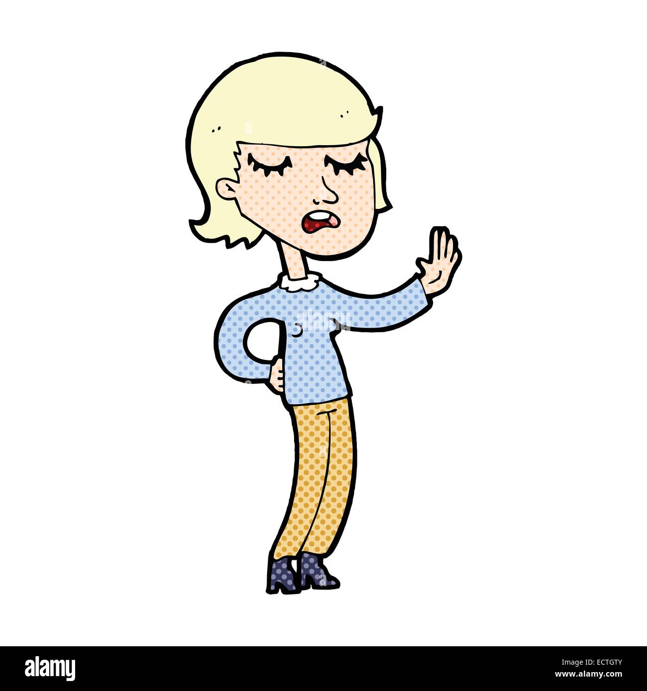 retro comic book style cartoon woman ignoring Stock Vector Image & Art ...