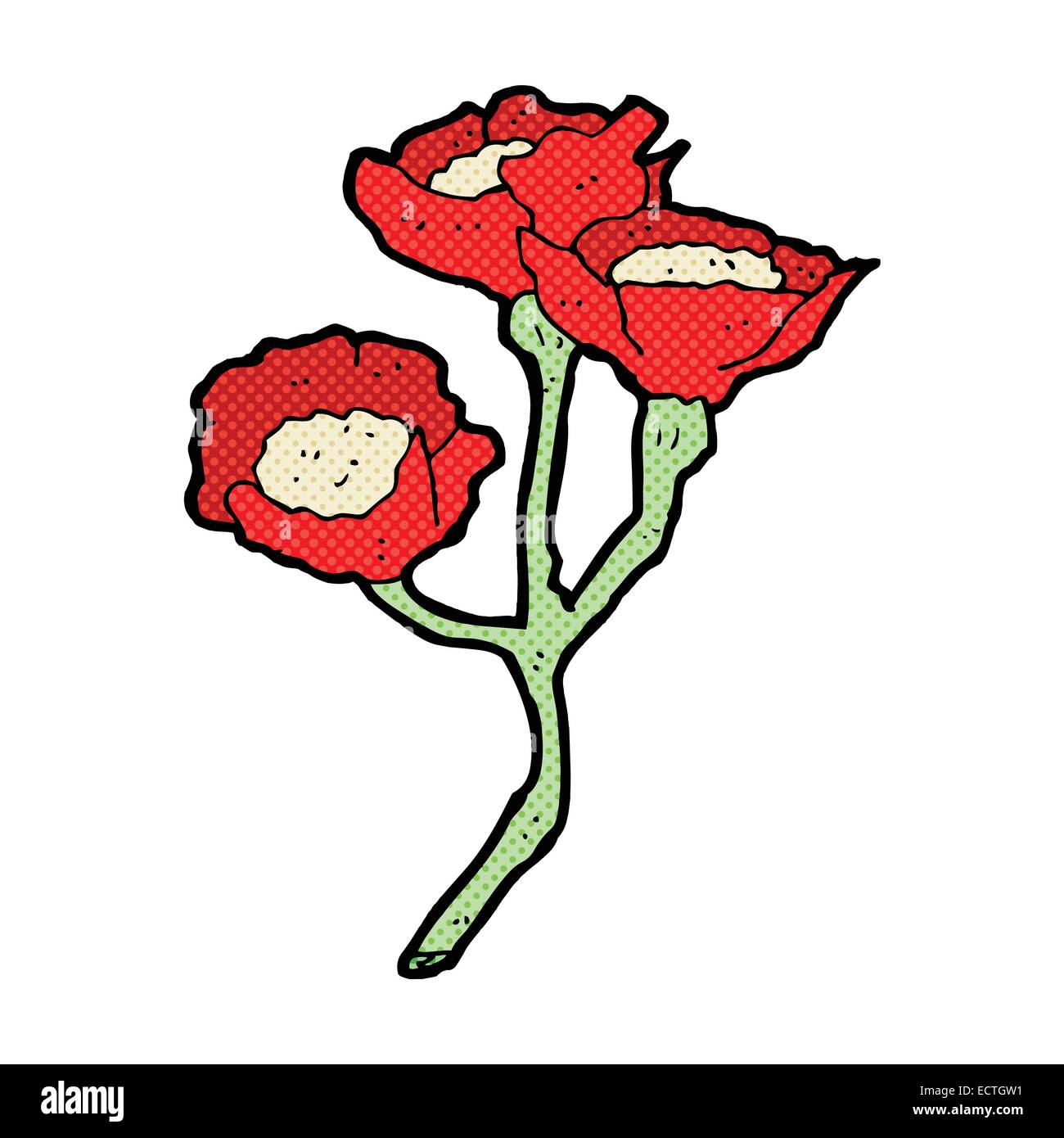 retro comic book style cartoon flowers Stock Vector Image & Art - Alamy