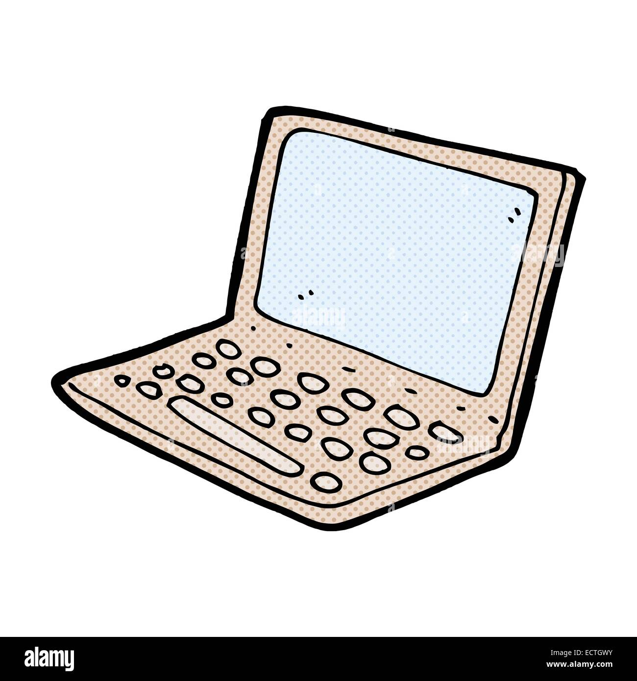 retro comic book style cartoon laptop computer Stock Vector Image & Art ...