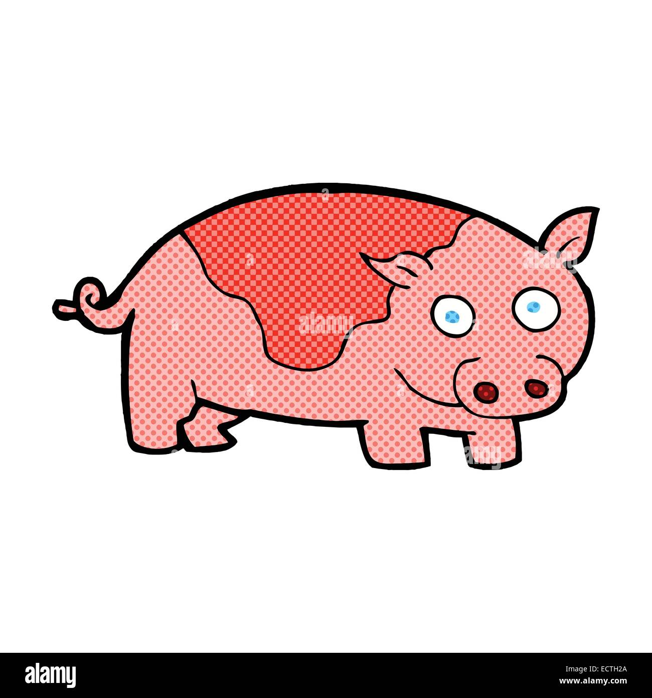 retro comic book style cartoon pig Stock Vector Image & Art - Alamy