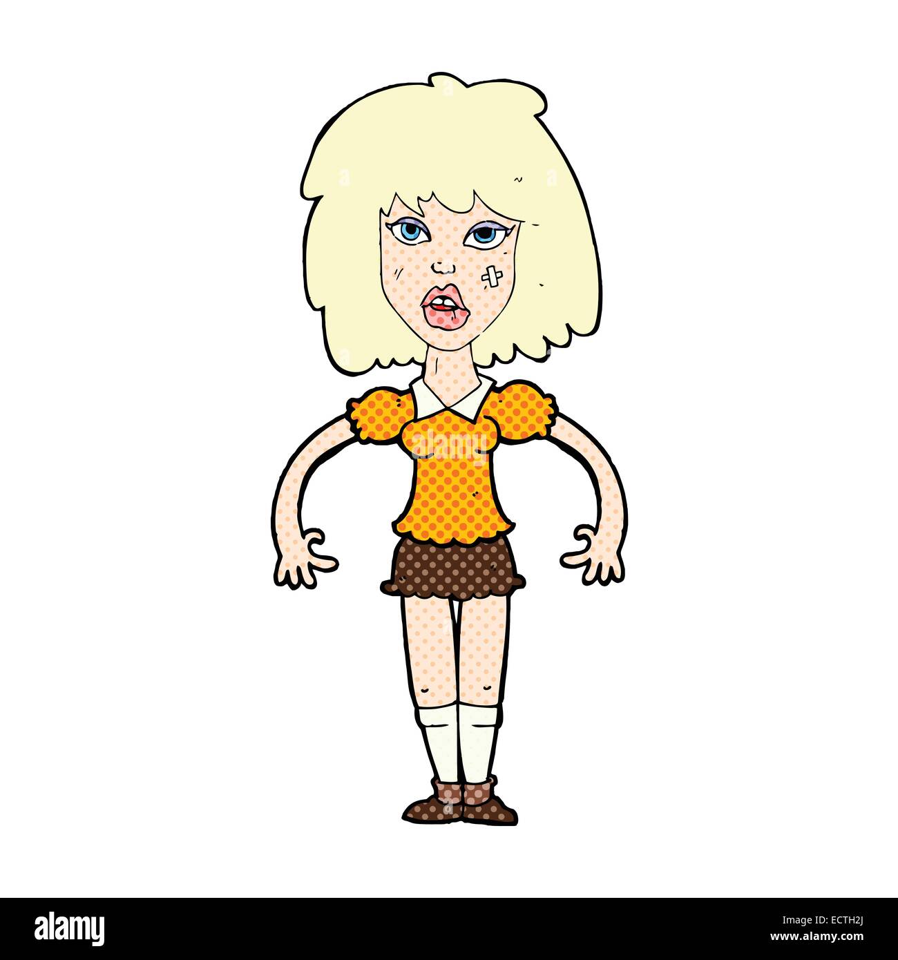 retro comic book style cartoon girl fight Stock Vector Image & Art - Alamy