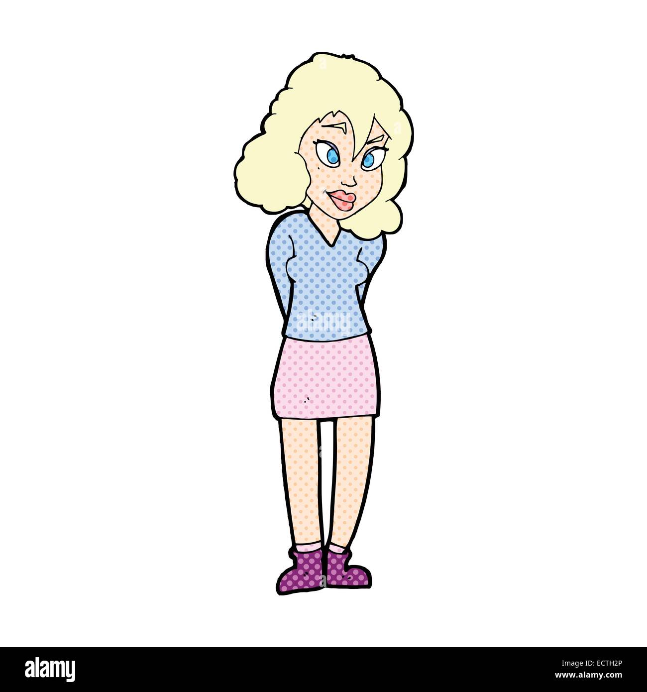 retro comic book style cartoon confused woman Stock Vector Image & Art ...