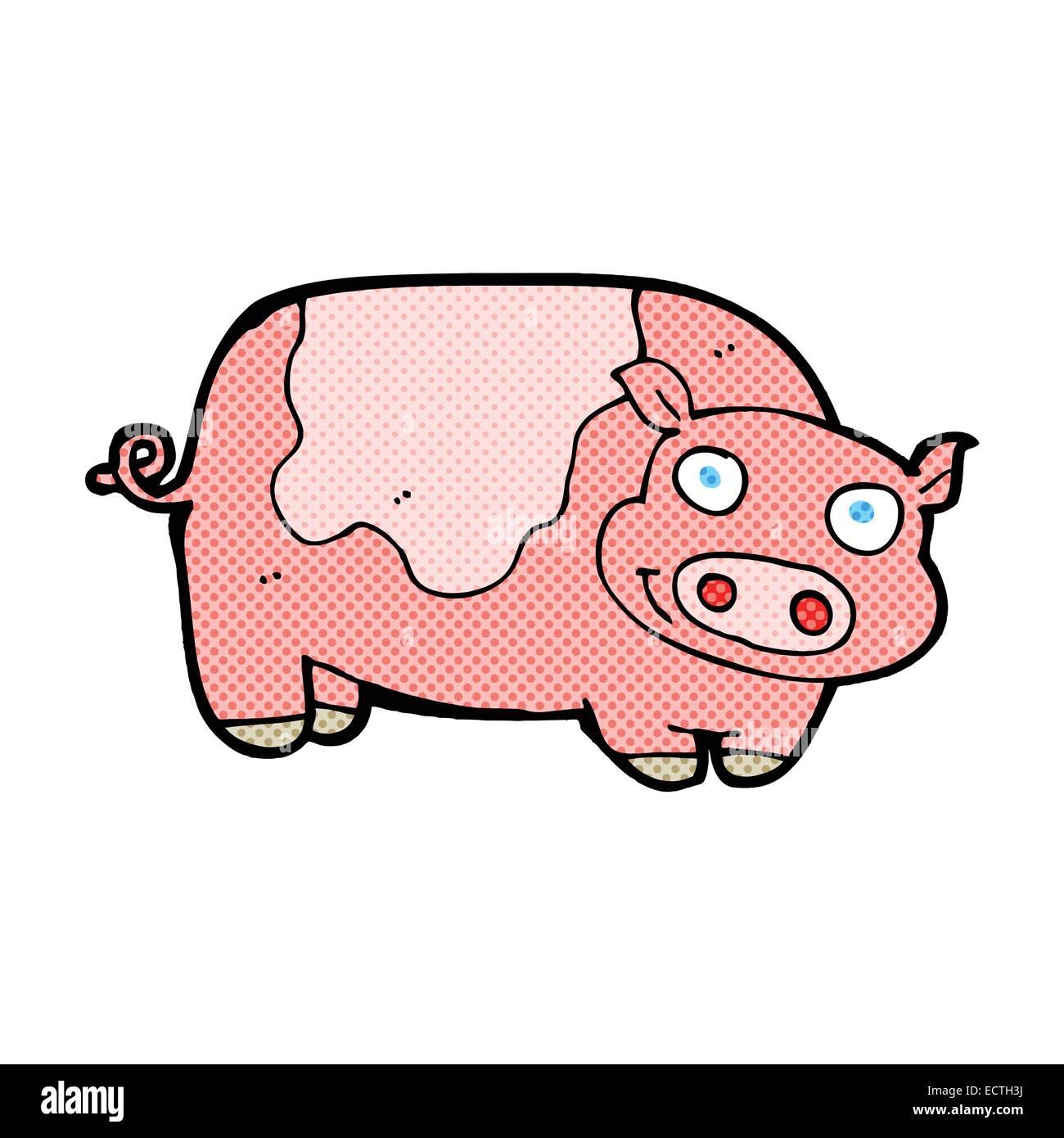 retro comic book style cartoon pig Stock Vector Image & Art - Alamy