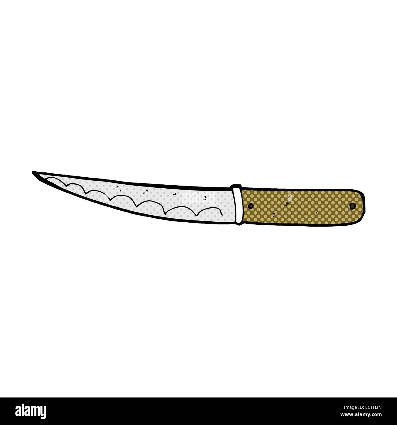 retro comic book style cartoon kitchen knife Stock Vector Image & Art ...