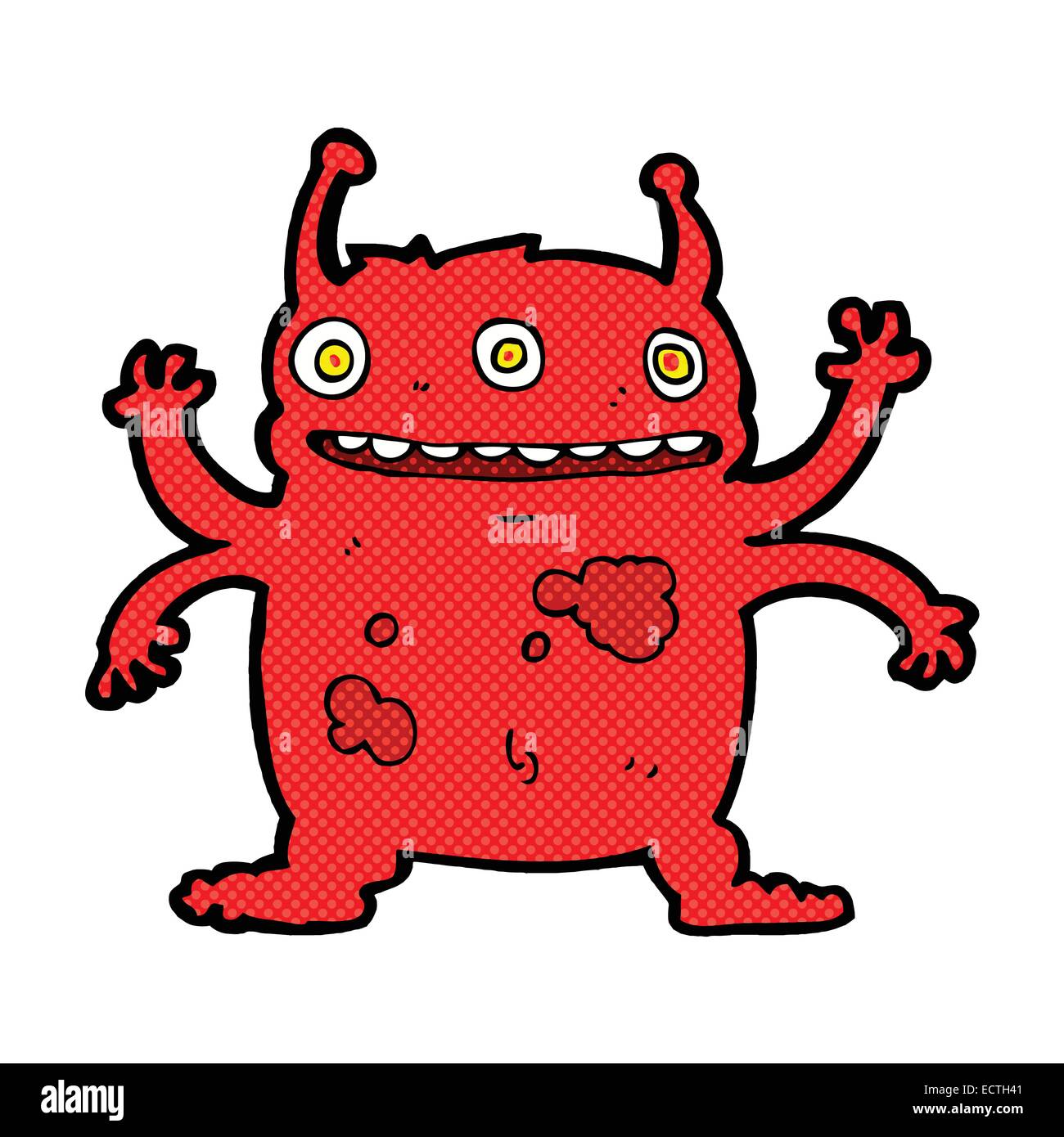retro comic book style cartoon alien monster Stock Vector Image & Art ...