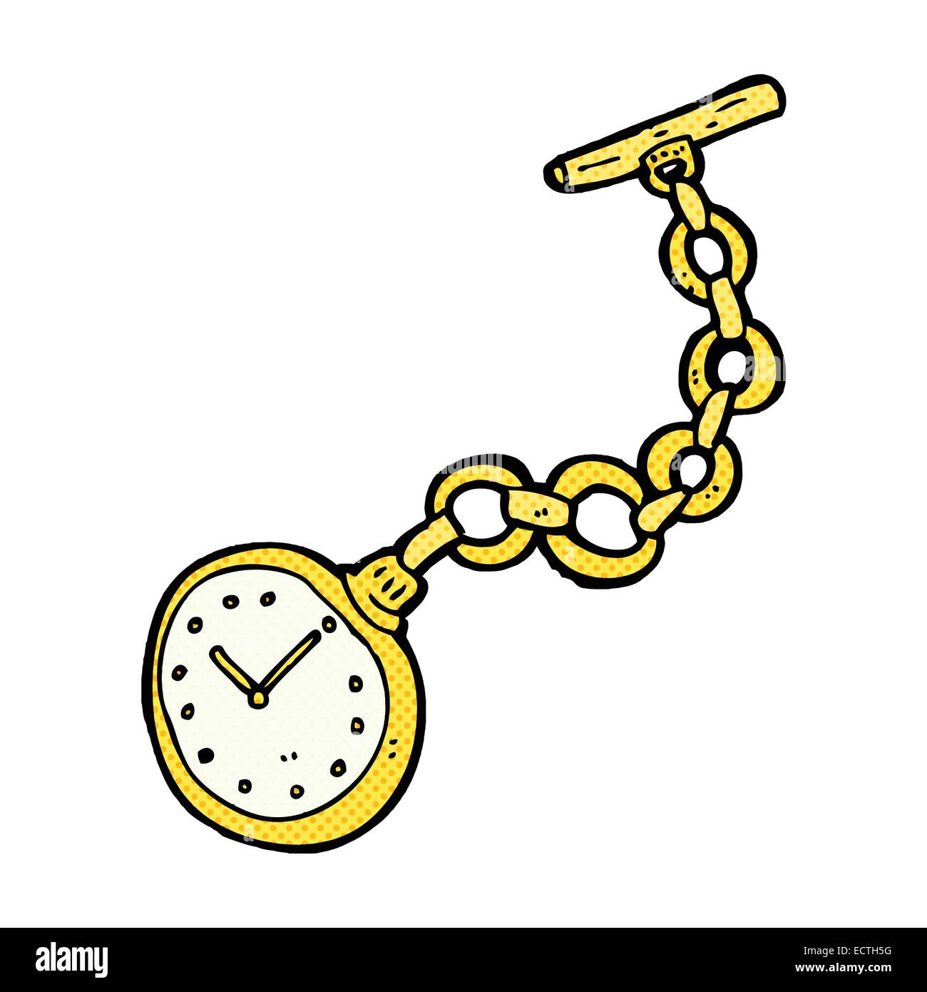 retro comic book style cartoon old pocket watch Stock Vector Image ...