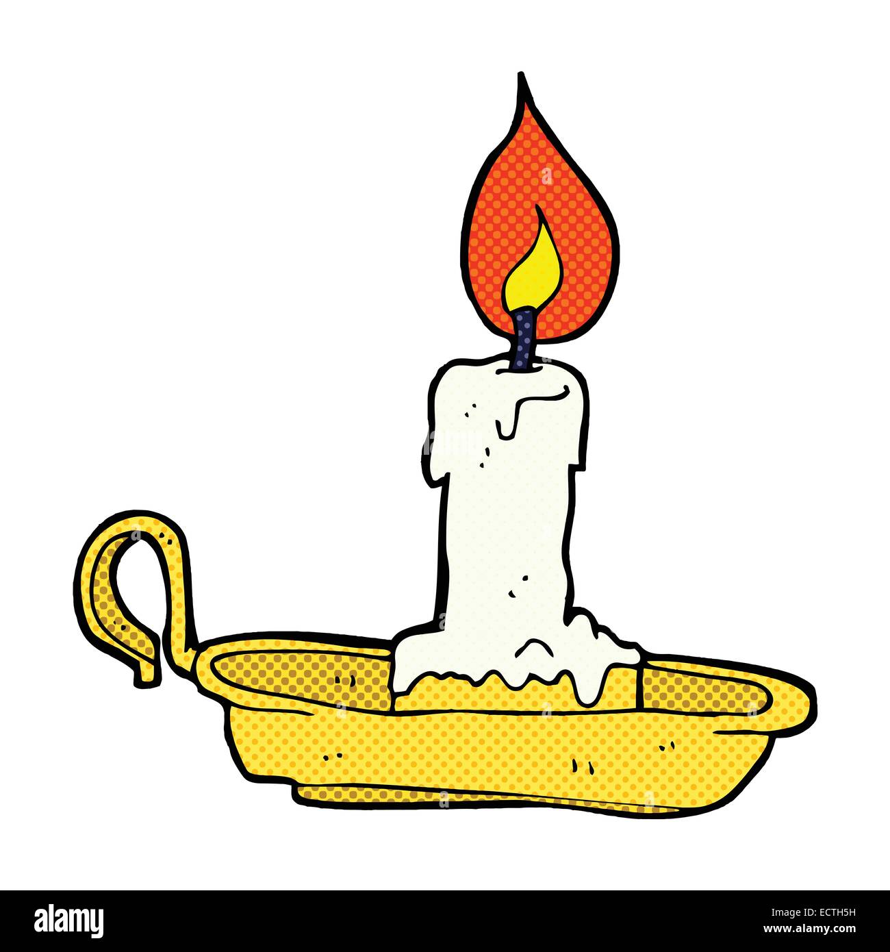 retro comic book style cartoon old candlestick Stock Vector Image & Art ...