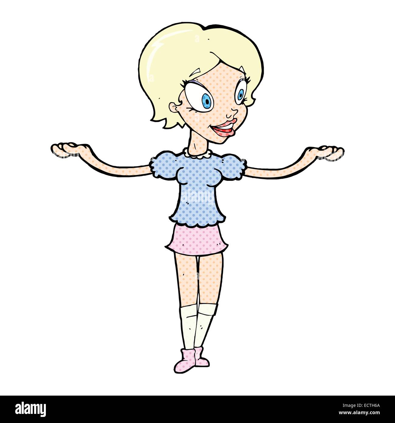 Cartoon woman arms wide hi-res stock photography and images - Alamy