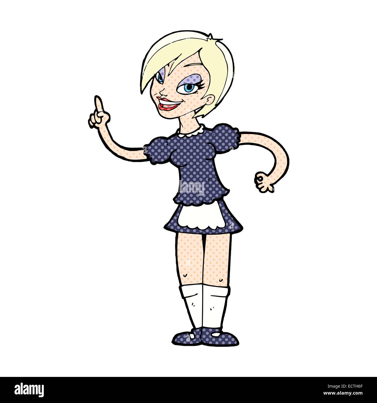 retro comic book style cartoon waitress taking order Stock Vector Image ...