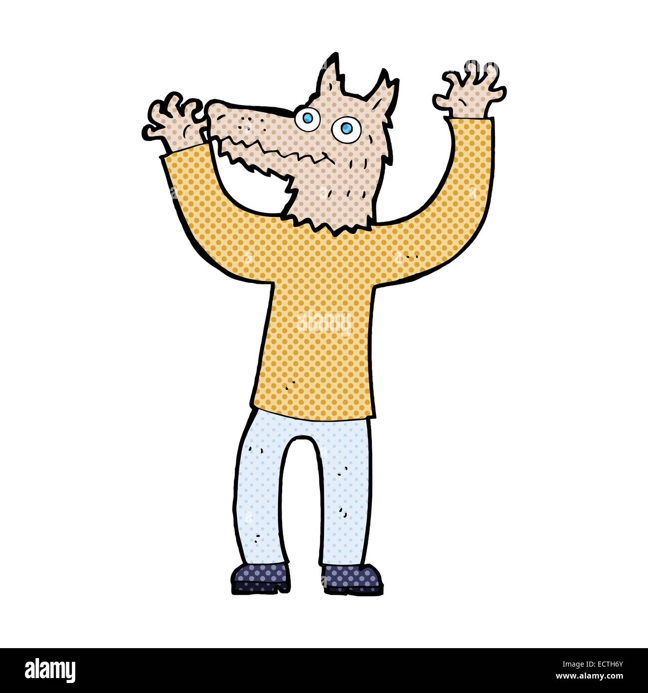 retro comic book style cartoon wolf man Stock Vector Image & Art - Alamy