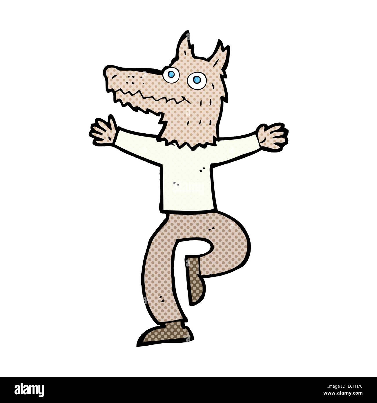 retro comic book style cartoon wolf man Stock Vector Image & Art - Alamy