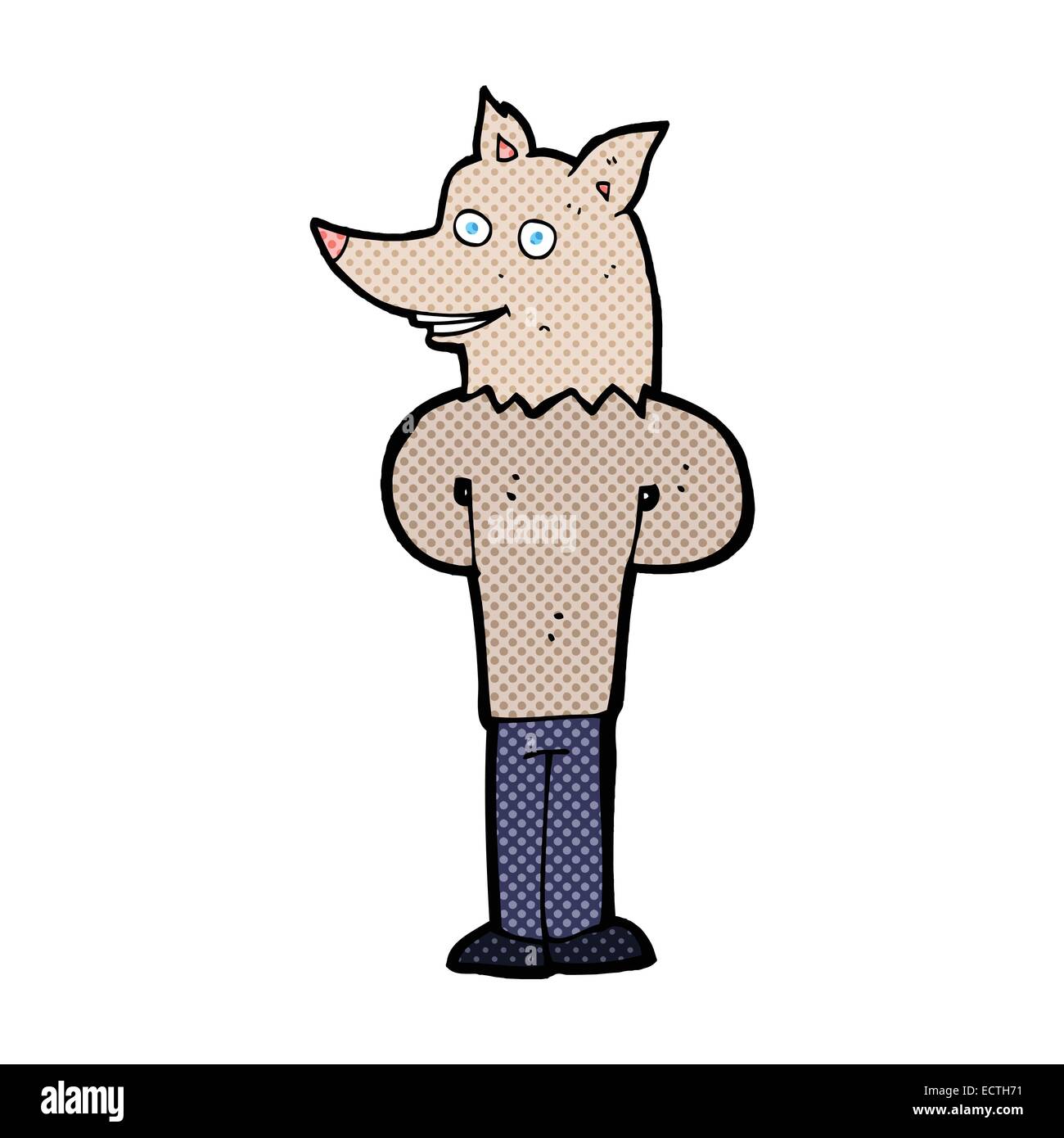 retro comic book style cartoon wolf man Stock Vector Image & Art - Alamy
