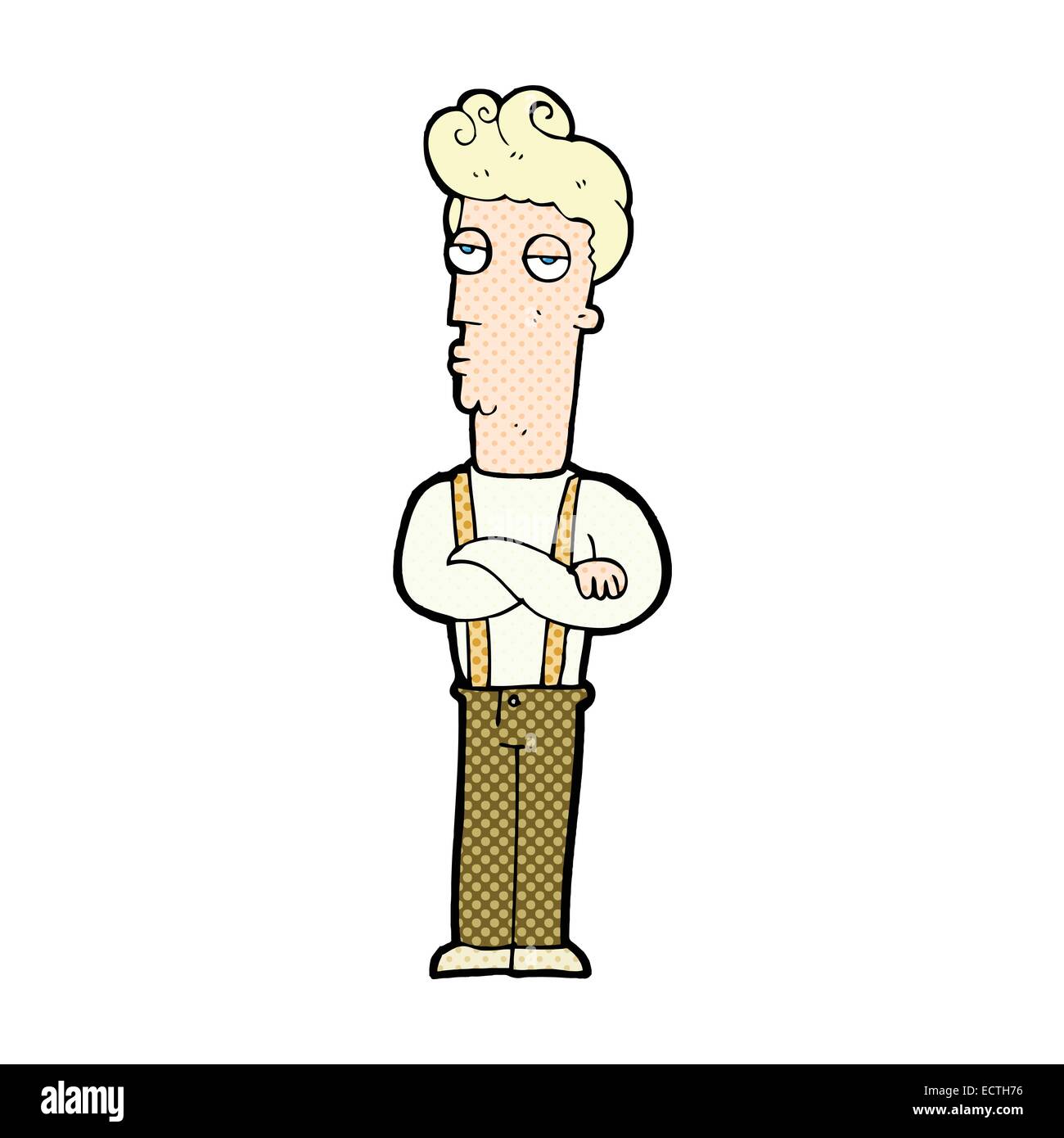retro comic book style cartoon unimpressed man Stock Vector Image & Art ...