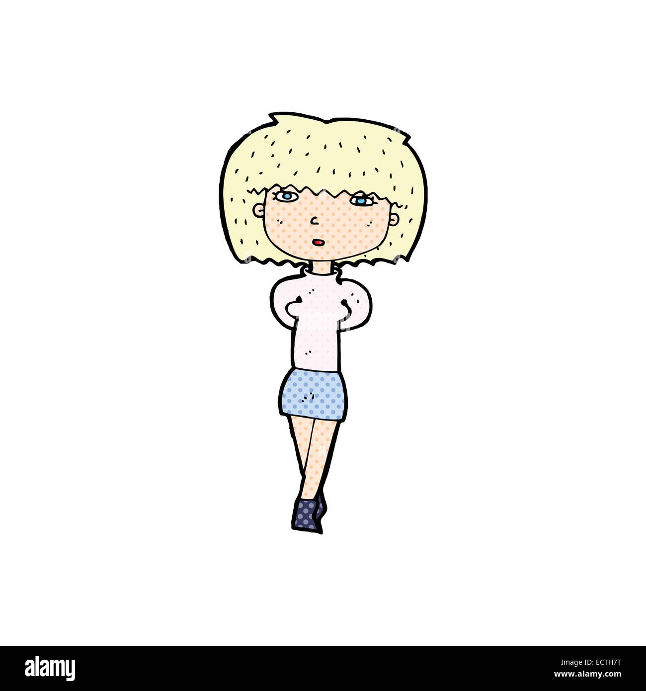 retro comic book style cartoon shy woman Stock Vector Image & Art - Alamy