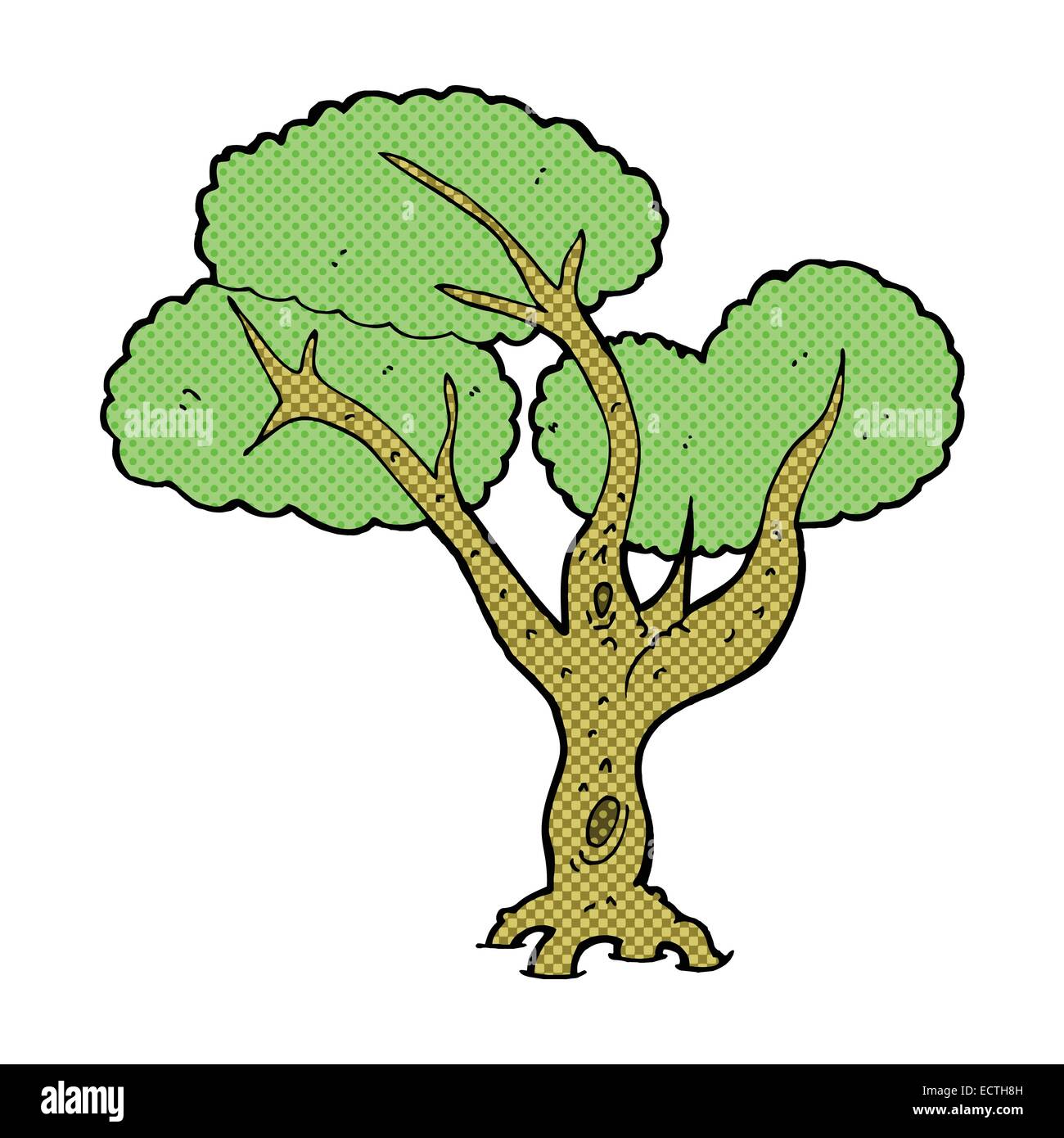 retro comic book style cartoon tree Stock Vector Image & Art - Alamy