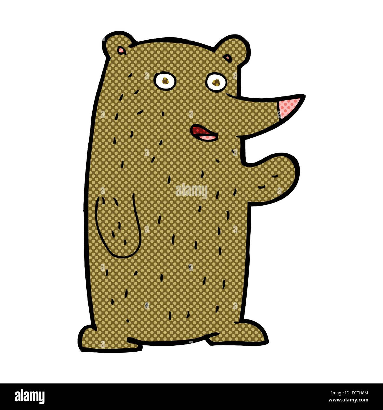 retro comic book style cartoon waving bear Stock Vector Image & Art - Alamy