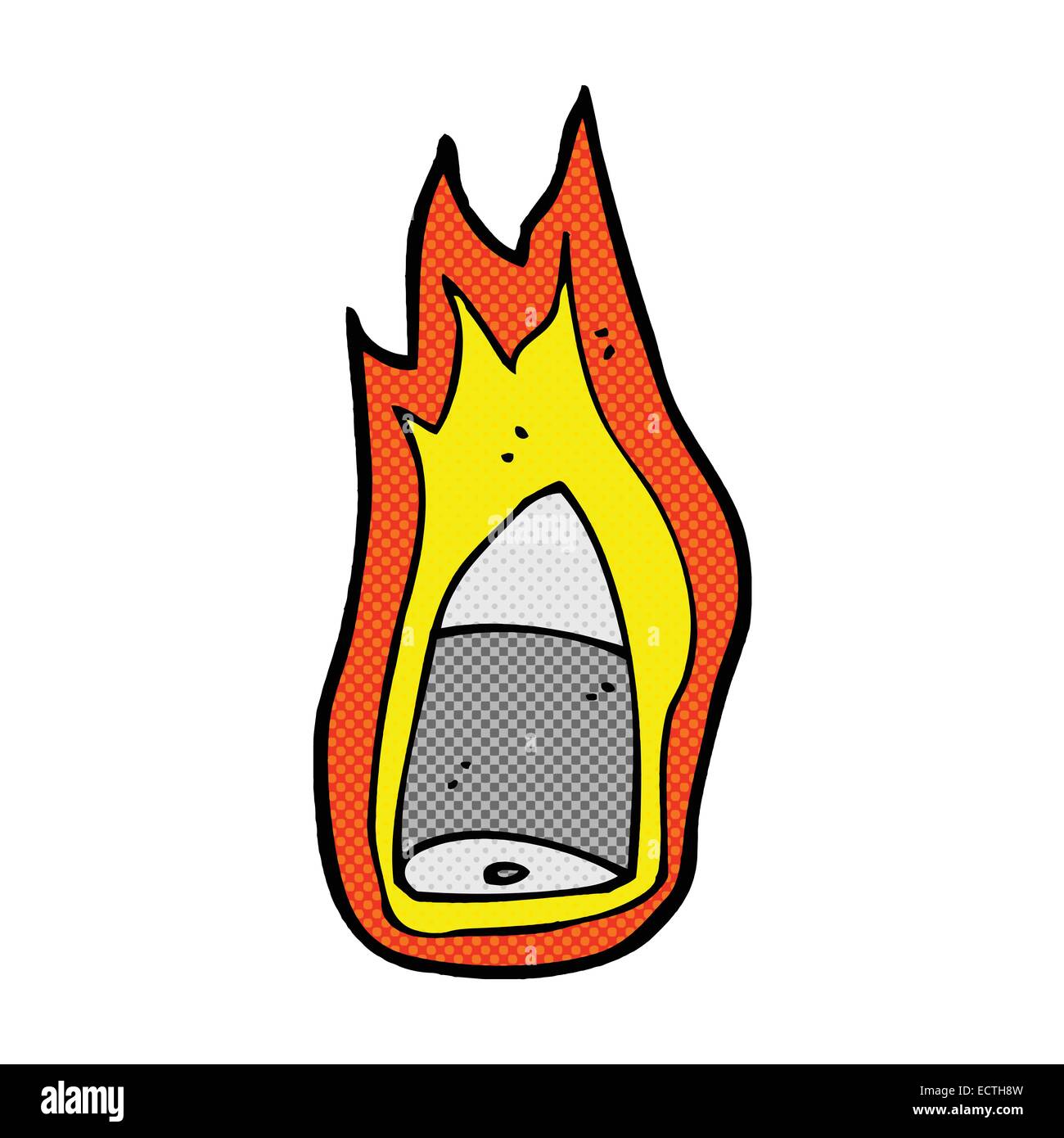 retro comic book style cartoon flaming bullet Stock Vector Image & Art ...