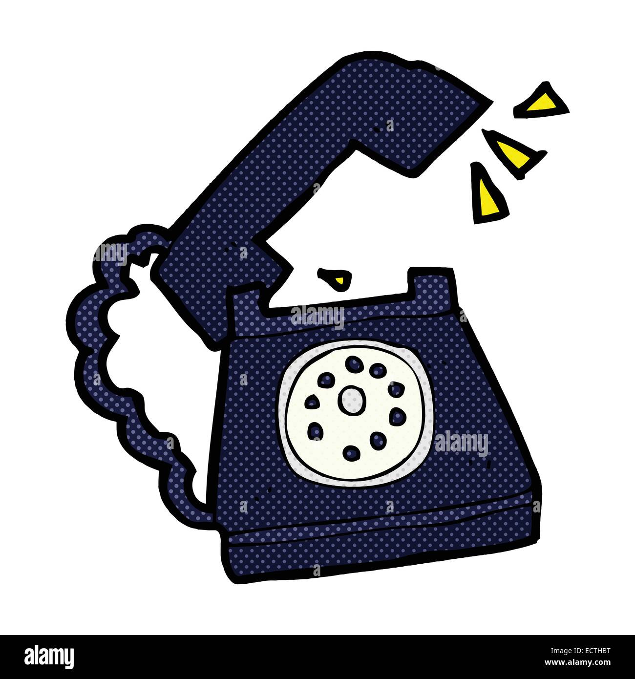 retro comic book style cartoon ringing telephone Stock Vector Image ...