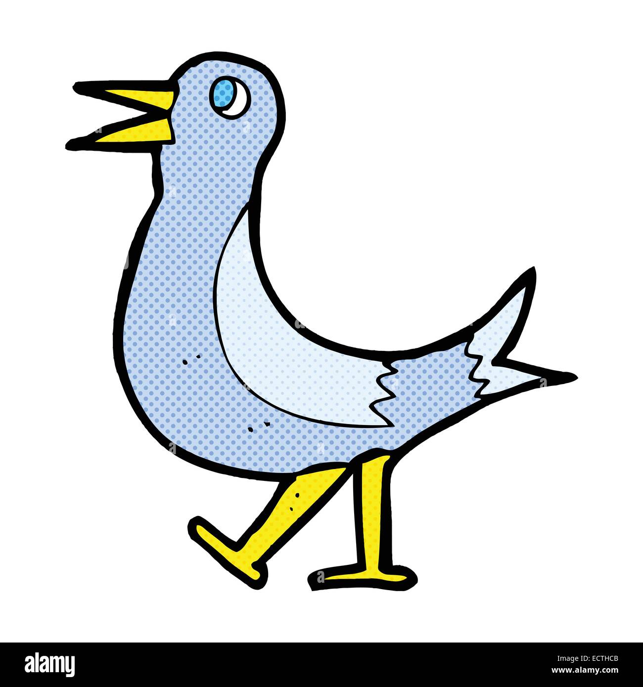 retro comic book style cartoon walking bird Stock Vector Image & Art ...