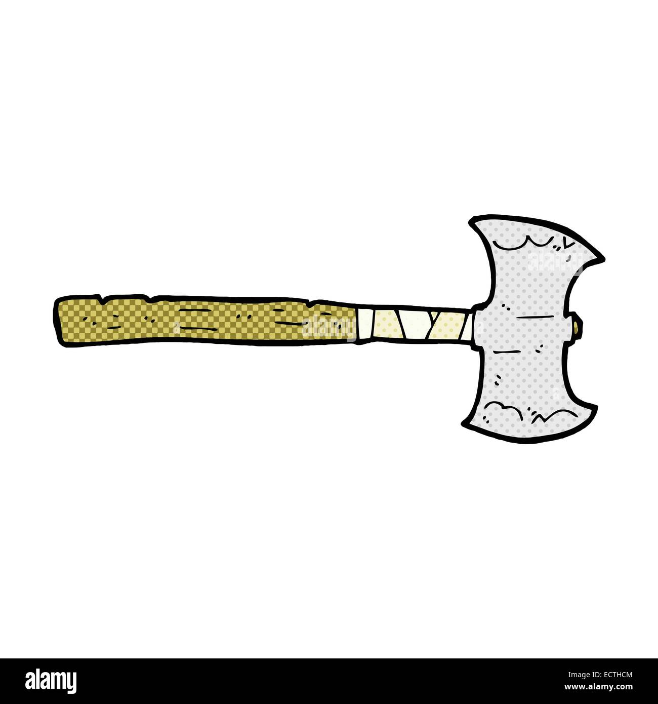 retro comic book style cartoon double sided axe Stock Vector Image ...