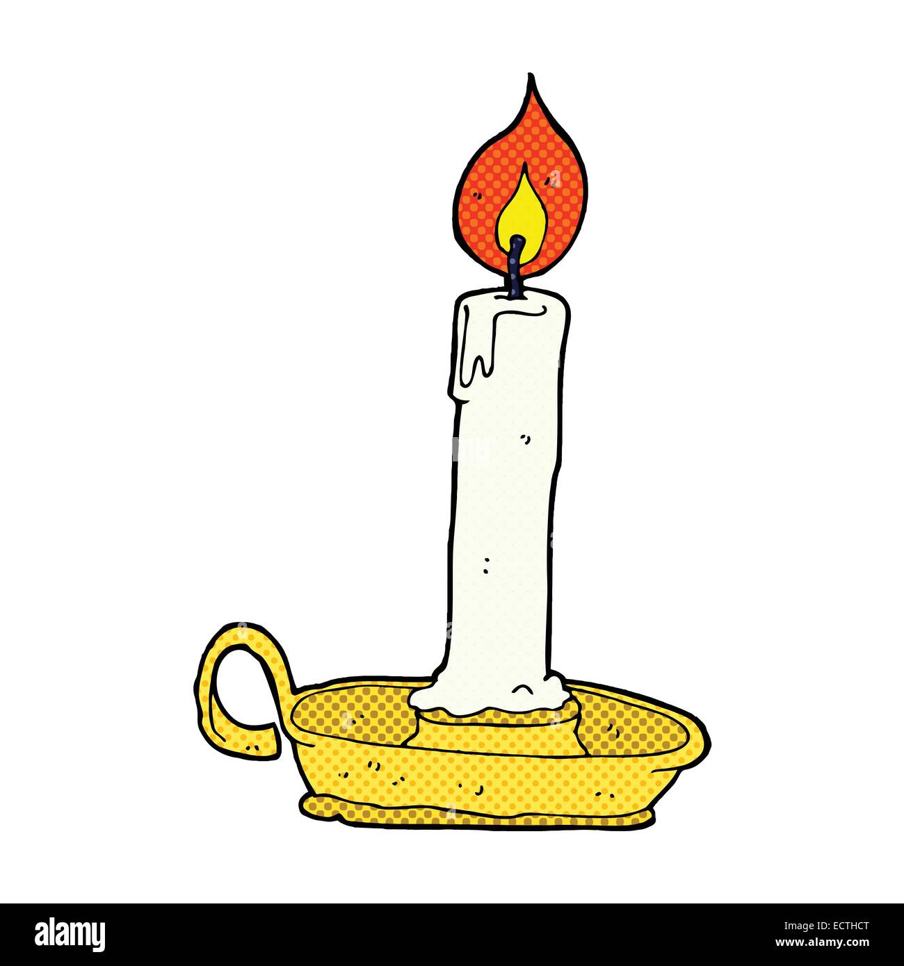 retro comic book style cartoon burning candle Stock Vector Image & Art ...