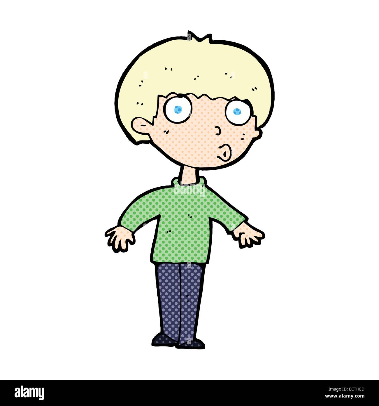 retro comic book style cartoon surprised boy Stock Vector Image & Art ...