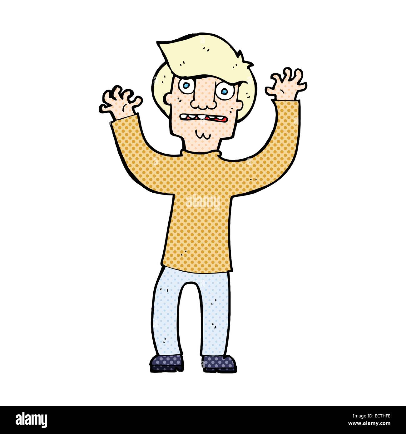 retro comic book style cartoon terrified man Stock Vector Image & Art ...