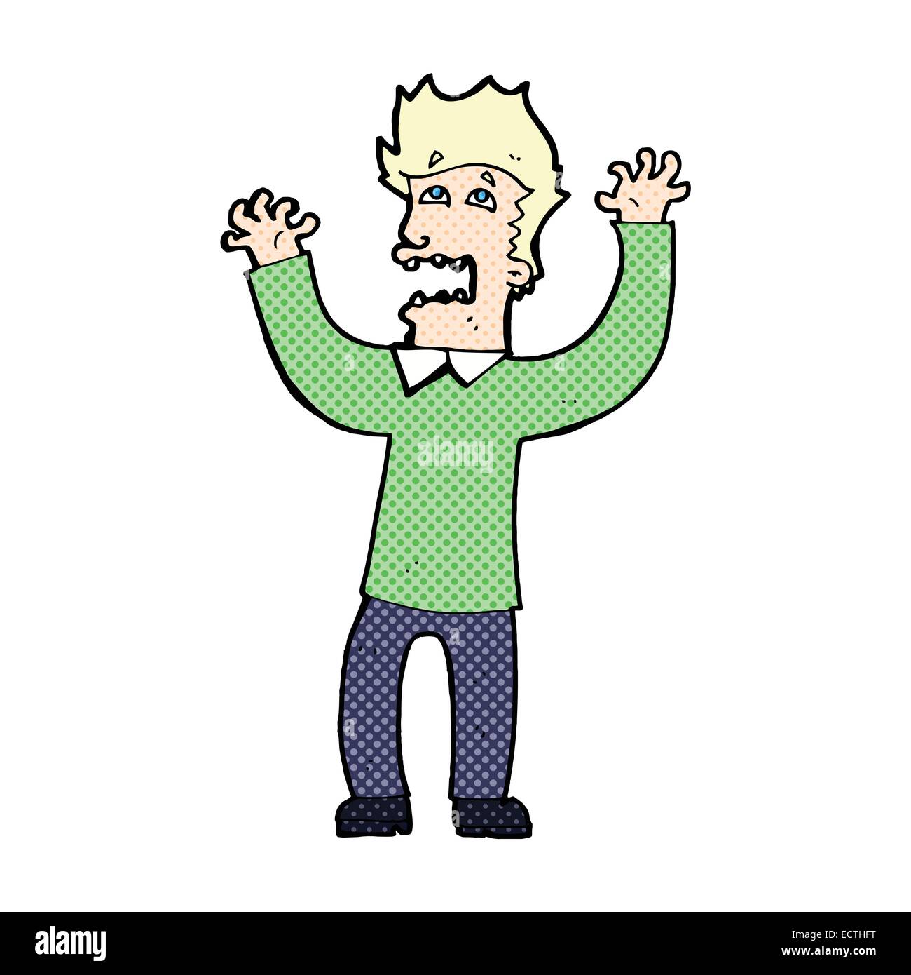 retro comic book style cartoon terrified man Stock Vector Image & Art ...