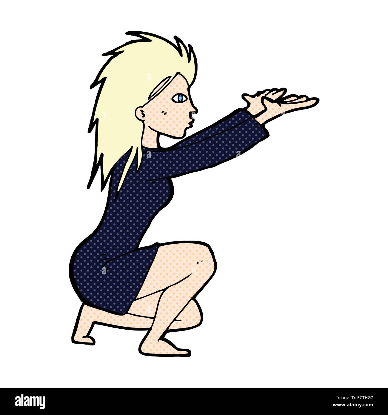 retro comic book style cartoon woman casting spell Stock Vector Image ...